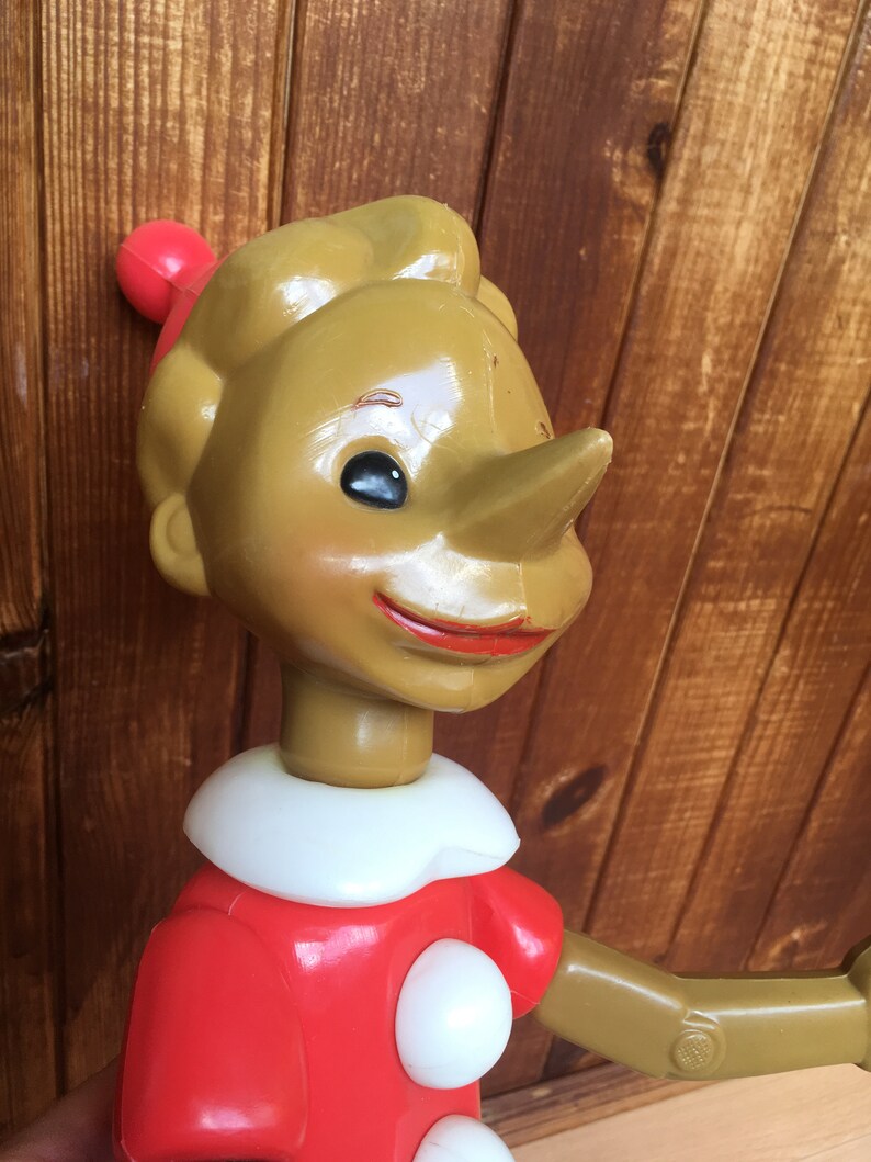 Large vintage Buratino doll Plastic toy Soviet Pinocchio doll | Etsy