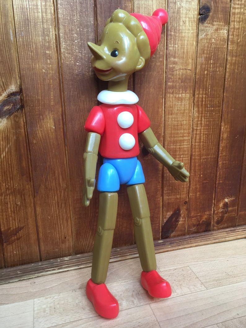 Large vintage Buratino doll Plastic toy Soviet Pinocchio doll | Etsy