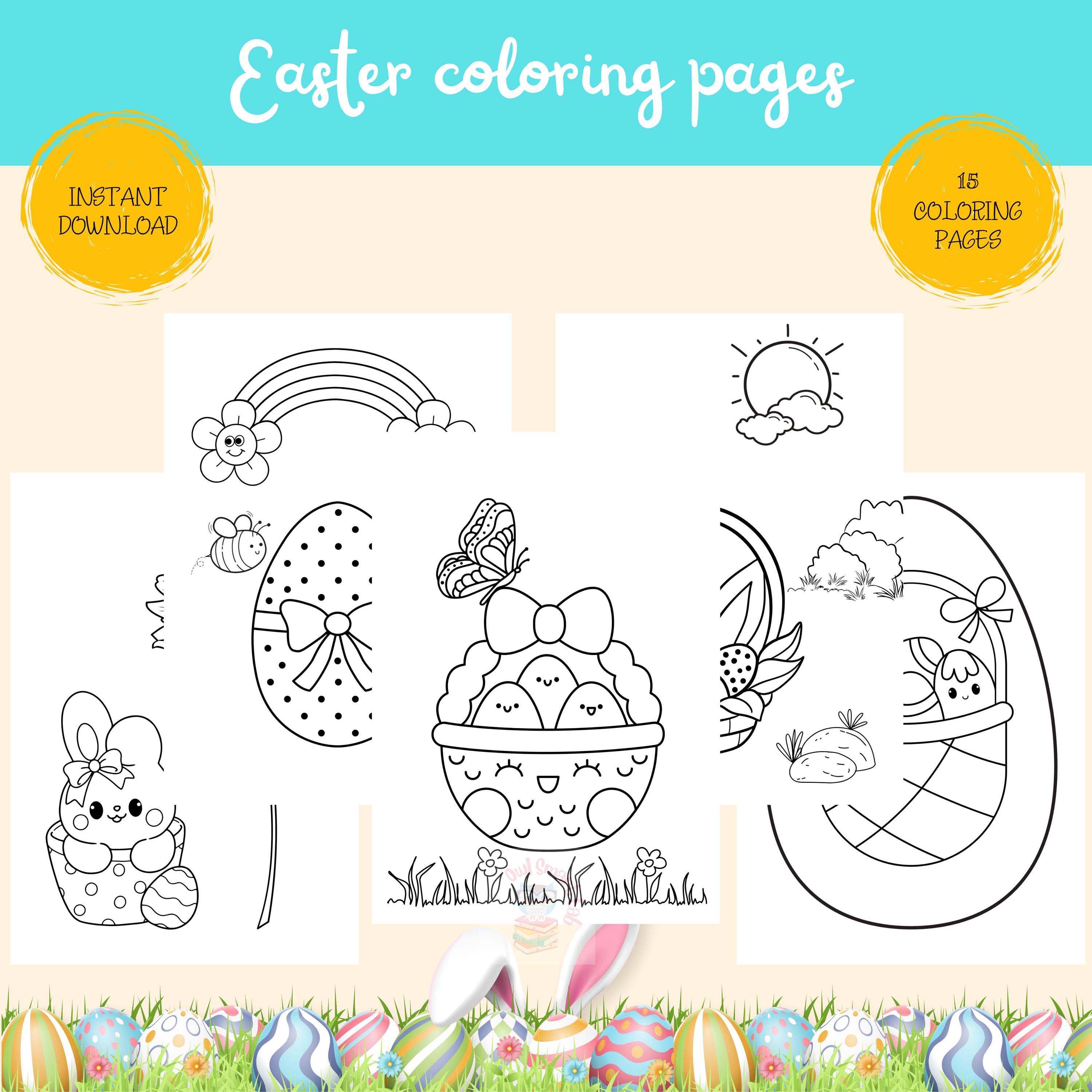 15 Easter Coloring Pages for Kids, Toddlers Easter Activity, Easy ...