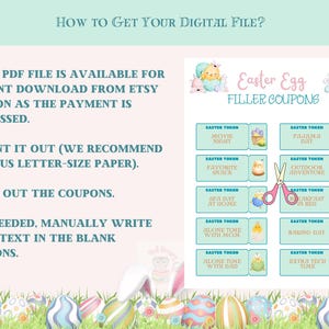 Easter Egg Tokens Printable, Easter Egg Filler Coupons for Kids ...