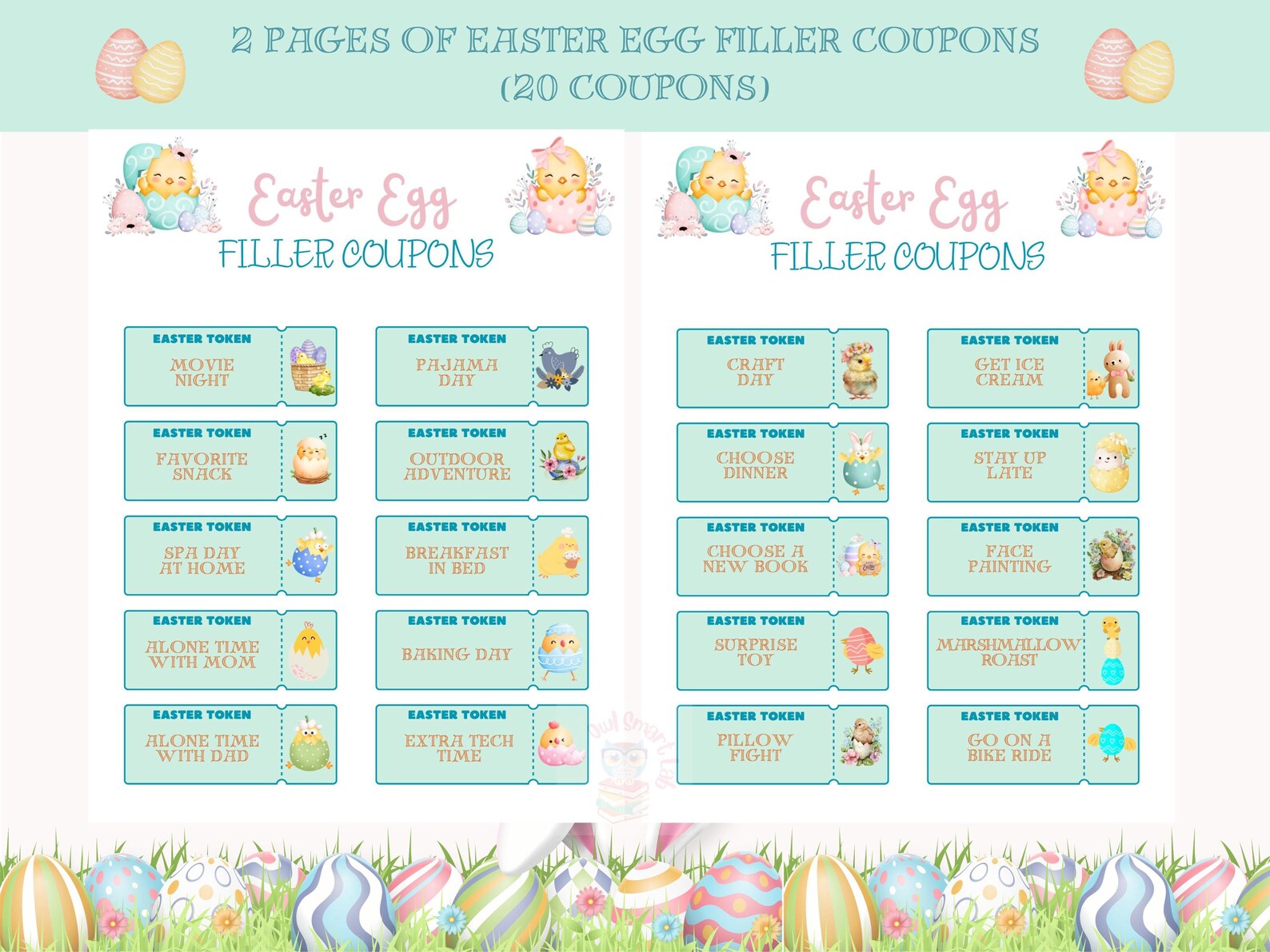 Easter Egg Tokens Printable, Easter Egg Filler Coupons for Kids ...