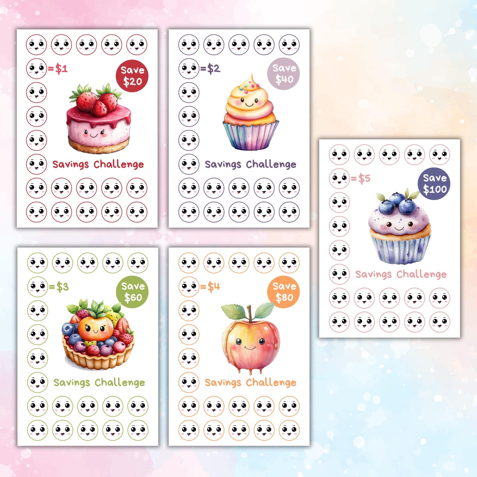 Kawaii Money Savings Challenge, Kids Saving Tracker for Children, Cute ...