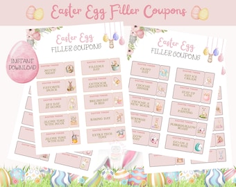 Easter Egg Tokens Printable, Easter Egg Filler Coupons for Kids ...