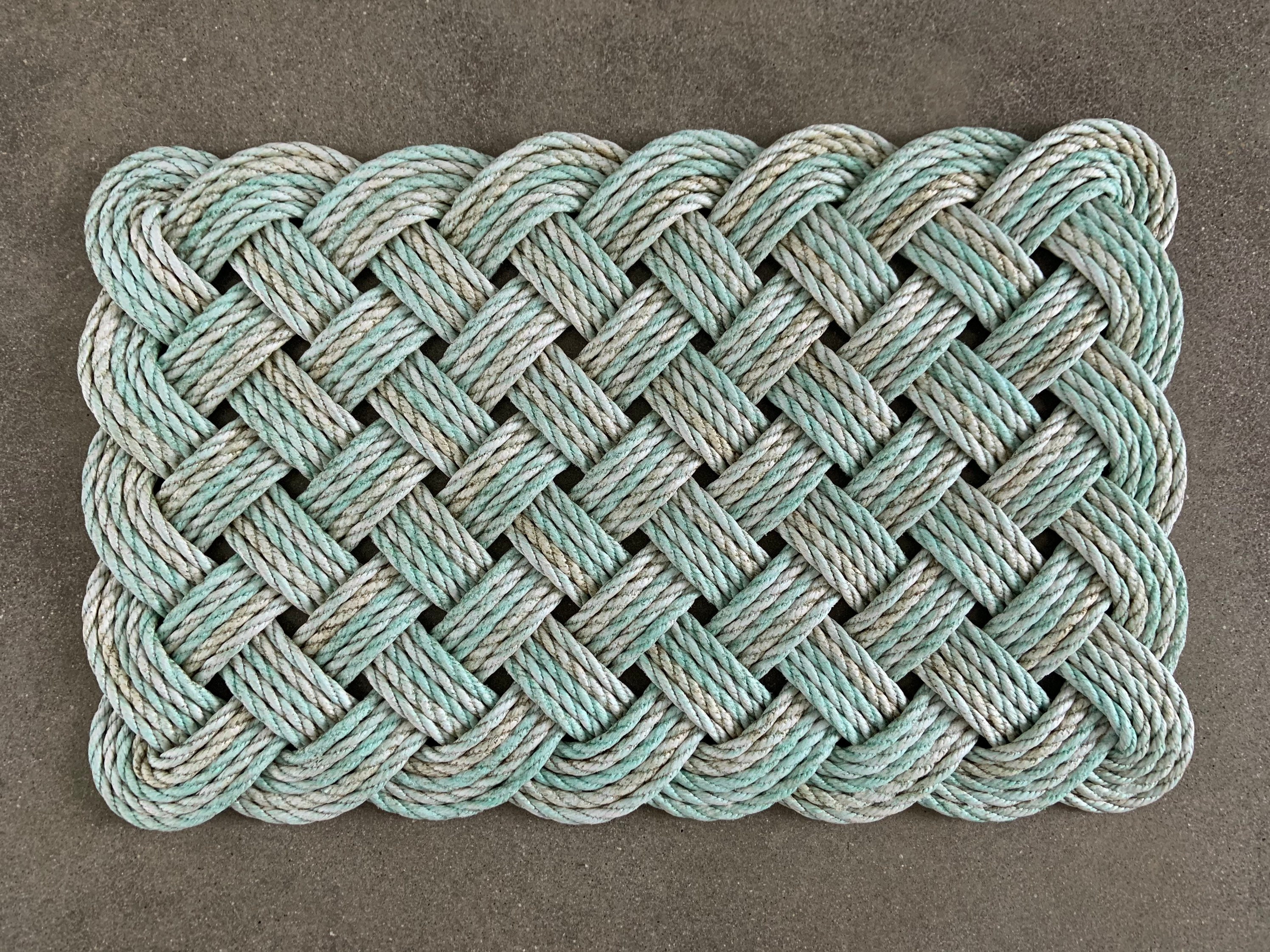 Sea Mist Rope Mat Chunky Upcycled lobster rope doormat | Etsy