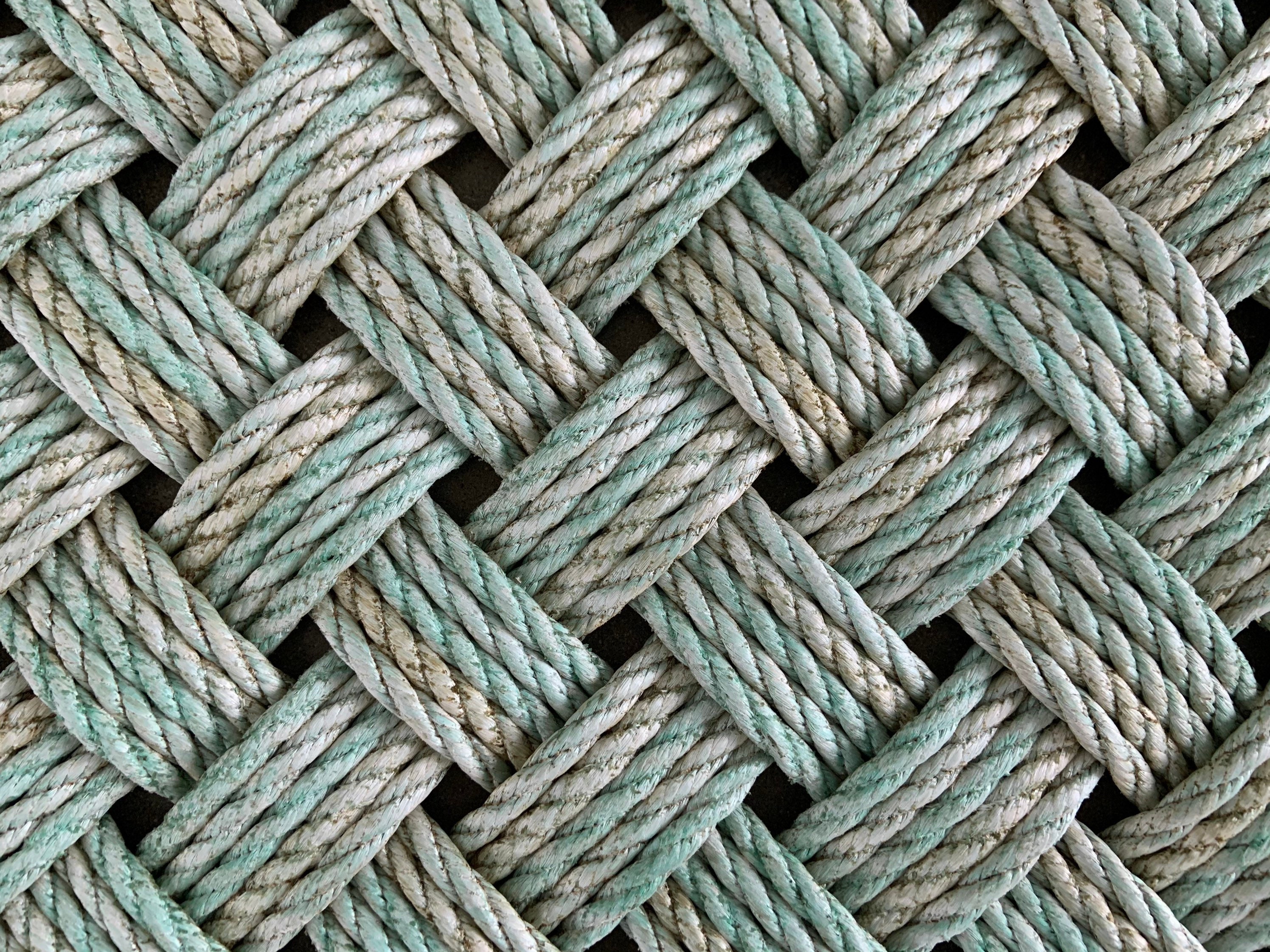 Sea Mist Rope Mat Chunky Upcycled lobster rope doormat | Etsy