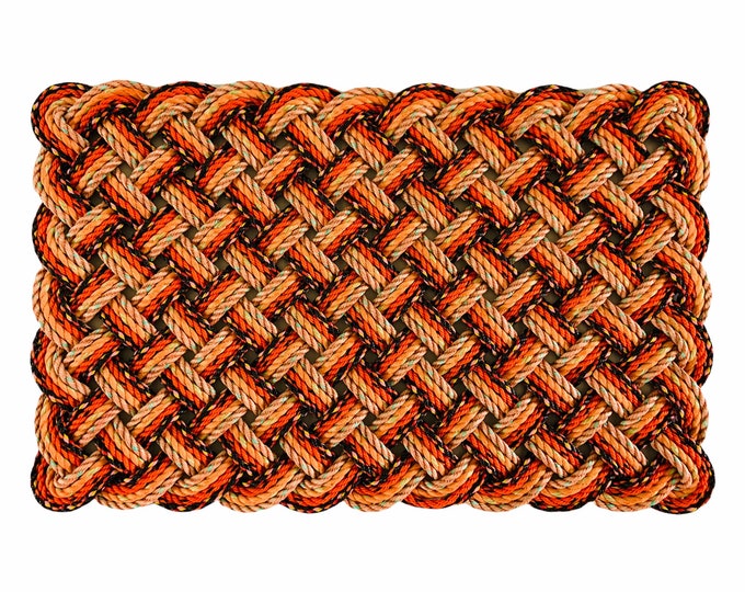 Jack O'lantern Mat Upcycled Lobster Rope Nautical | Etsy