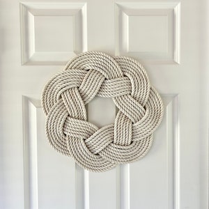 Oyster Wreath, White Rope Wreath, Upcycled Lobster Rope Wreath ...