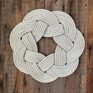 Oyster Wreath, White Rope Wreath, Upcycled Lobster Rope Wreath ...