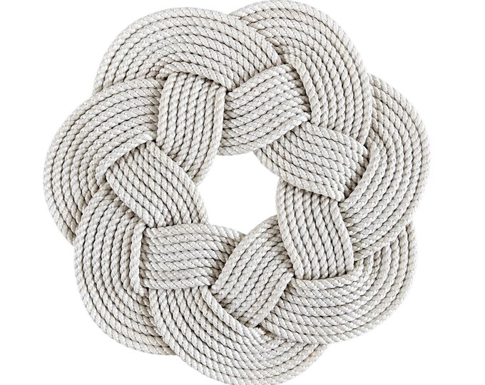 Oyster Wreath, White Rope Wreath, Upcycled Lobster Rope Wreath ...