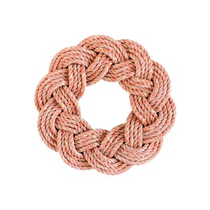 Mariner Wreath in Light Coral, Rope Wreath, Upcycled Lobster Rope ...