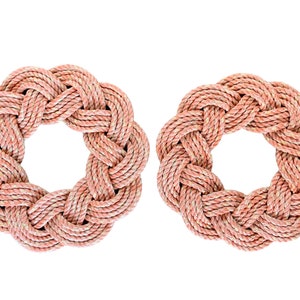 Mariner Wreath in Light Coral, Rope Wreath, Upcycled Lobster Rope ...