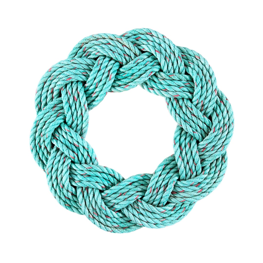 Mariner Wreath in Bowrider, Turquoise Green Rope Wreath, Upcycled ...