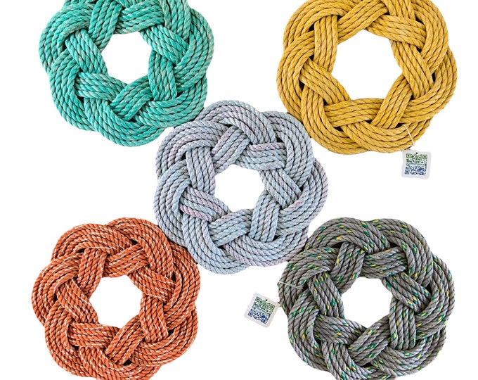 12” Rope Wreaths, Upcycled Lobster Rope, Maine Made, Nautical Decor ...