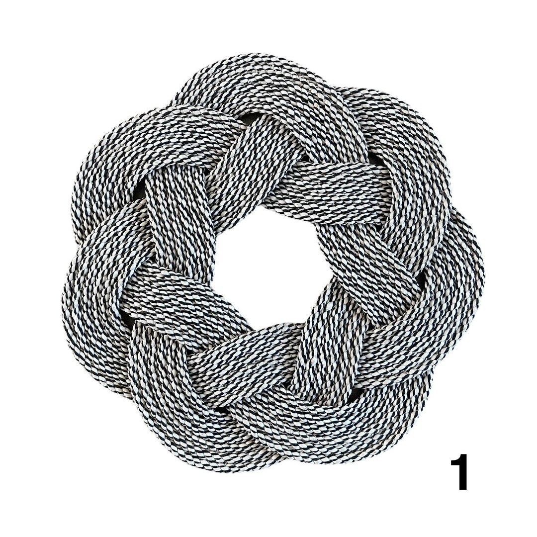 Salt and Pepper Wreaths, Upcycled Lobster Rope Wreath, Black and White ...