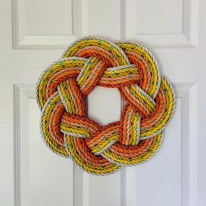 Autumn Wreath Upcycled Lobster Rope Maine Made Nautical - Etsy