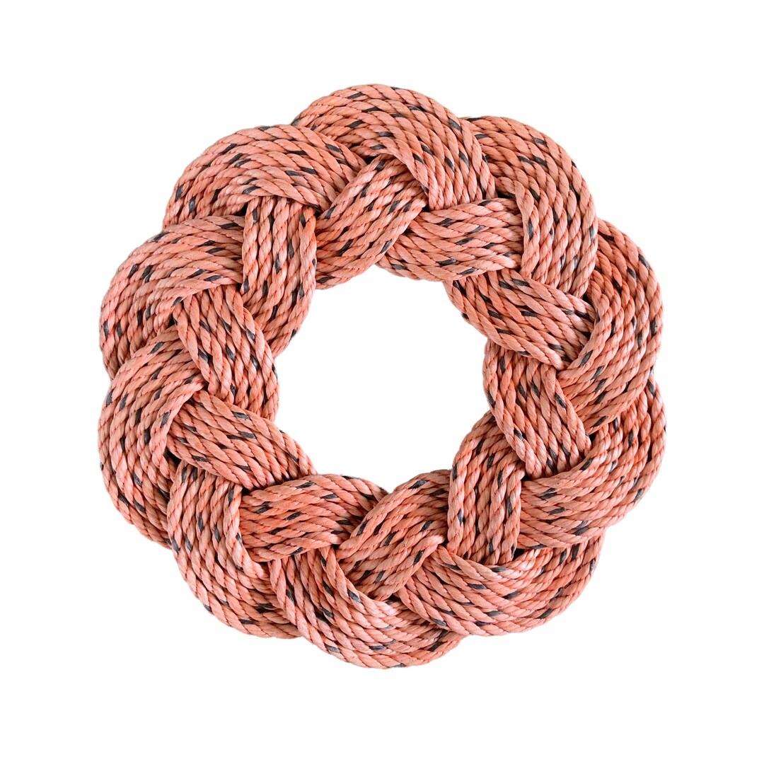 Mariner Wreath in Beach Rose, Outdoor Nautical Wreath, Pink Upcycled ...