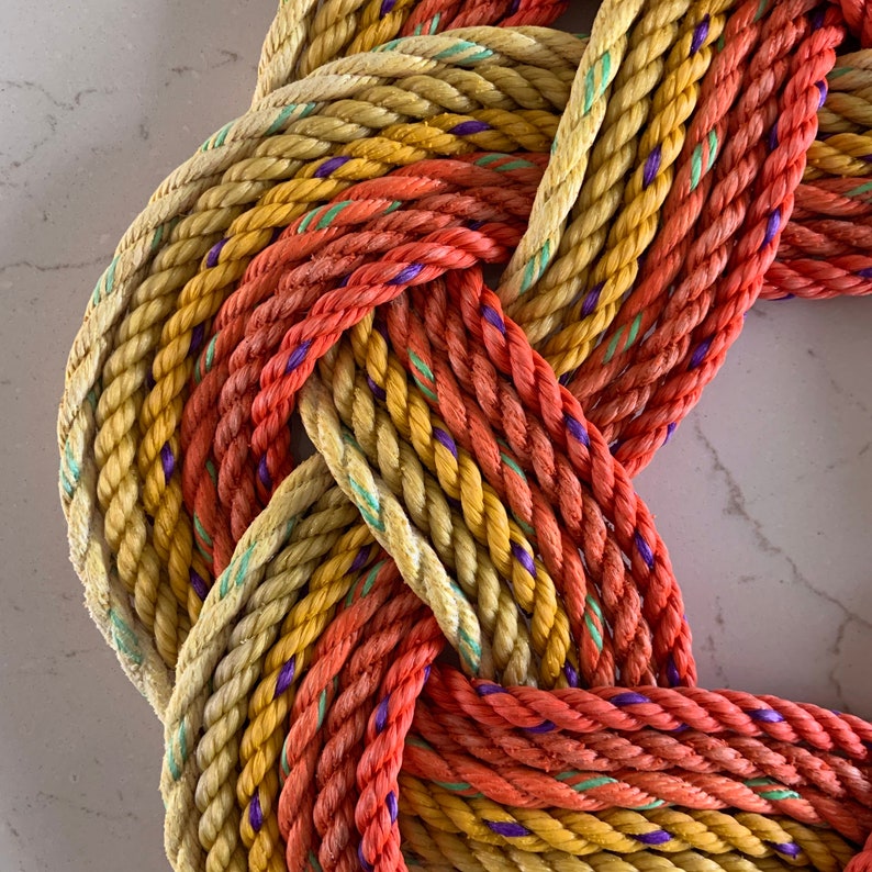 Autumn Wreath Upcycled lobster rope Maine made nautical | Etsy