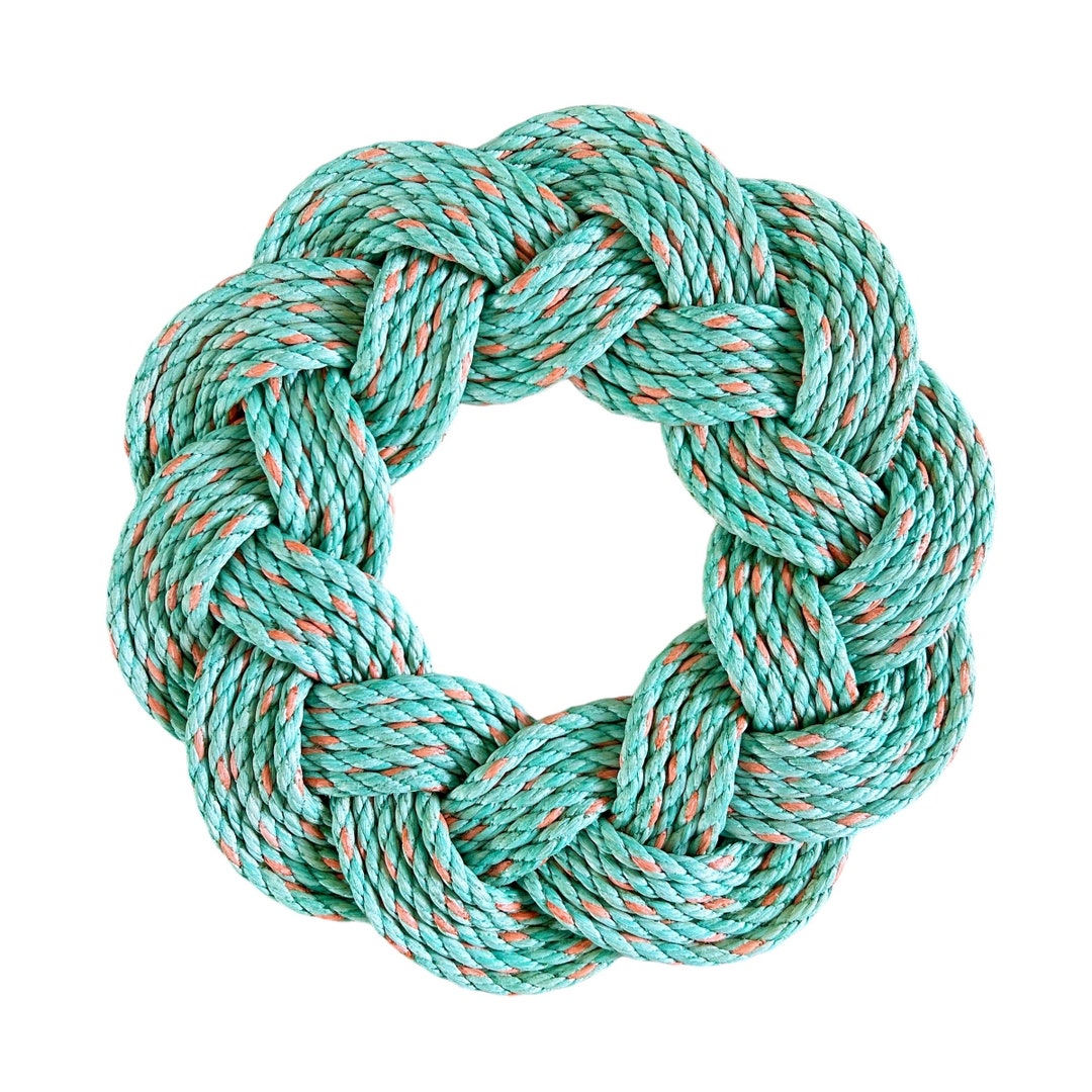 Mariner Wreath in Seashell, Maine Upcycled Rope Wreath, Reclaimed ...