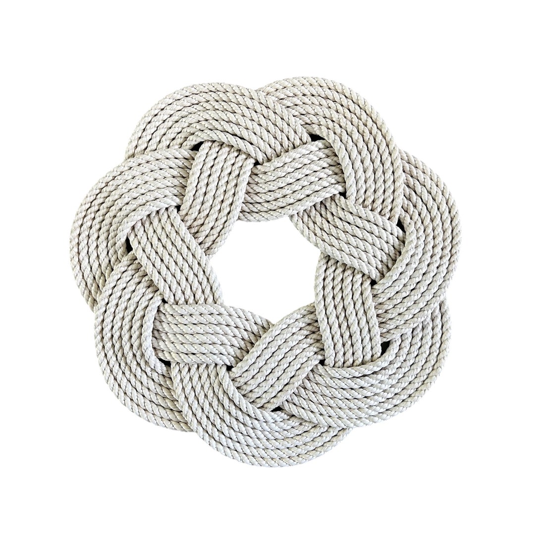 Oyster Wreath, White Rope Wreath, Upcycled Lobster Rope Wreath ...