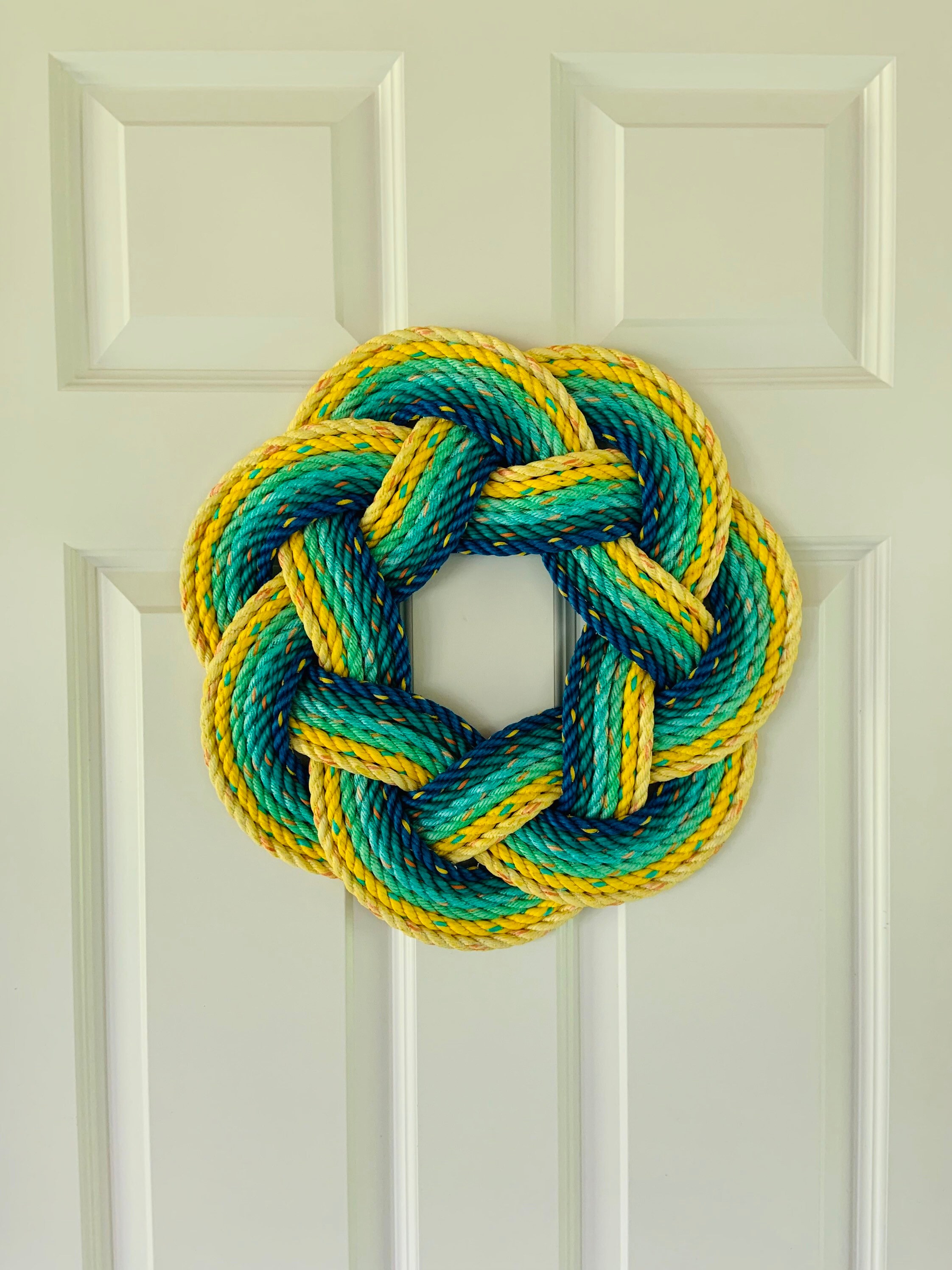 Summer Wreath Upcycled lobster rope wreath Door decoration | Etsy