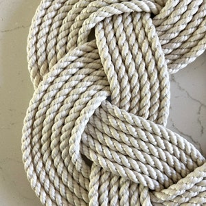 Oyster Wreath, White Rope Wreath, Upcycled Lobster Rope Wreath ...