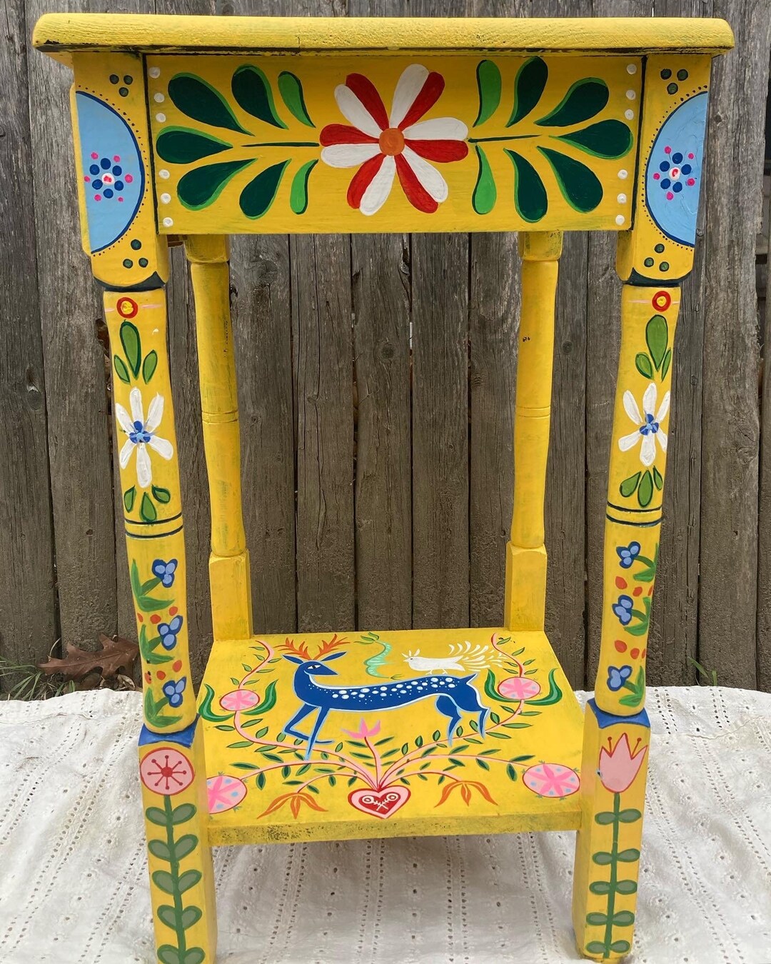 Handpainted Side Table - Etsy