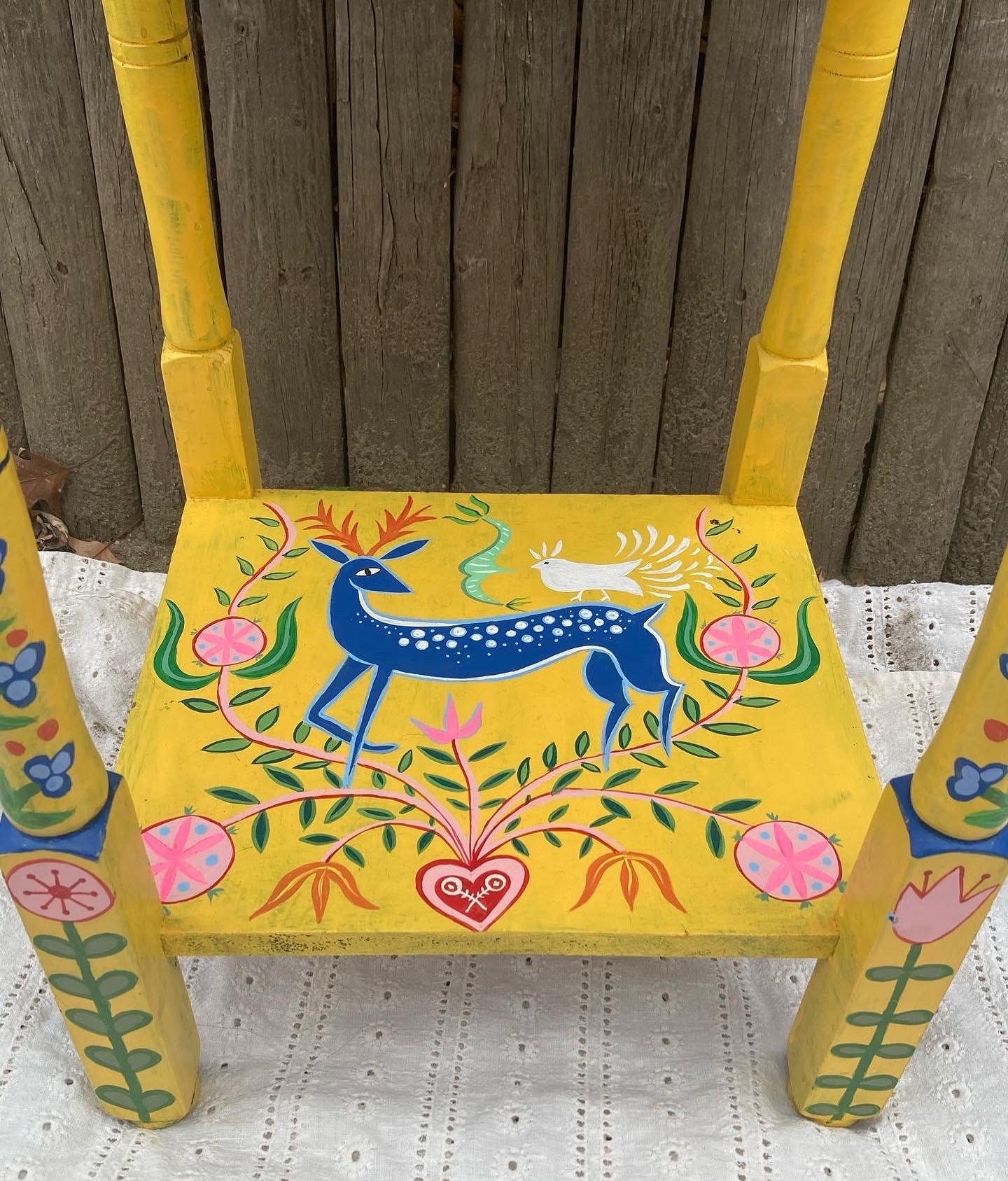 Handpainted Side Table - Etsy