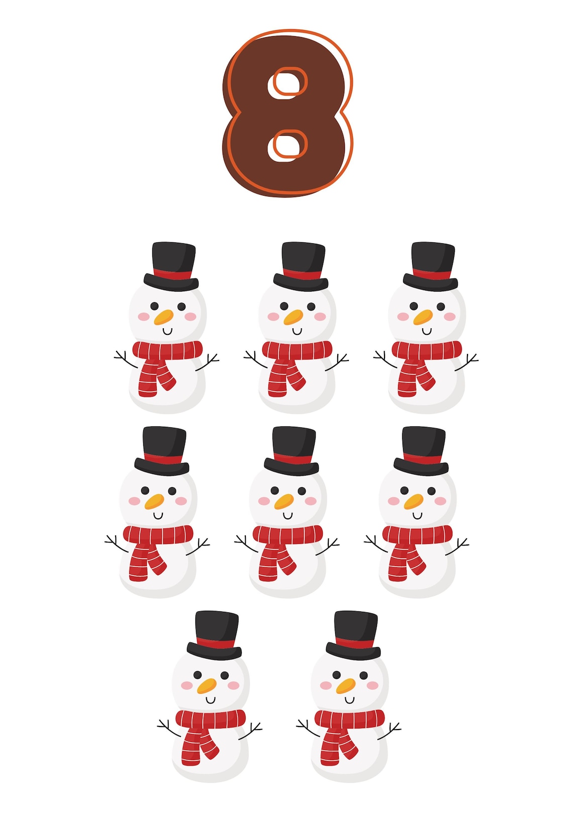 Christmas NUMBER FLASHCARDS, Christmas Counting Flash Cards, Printable ...