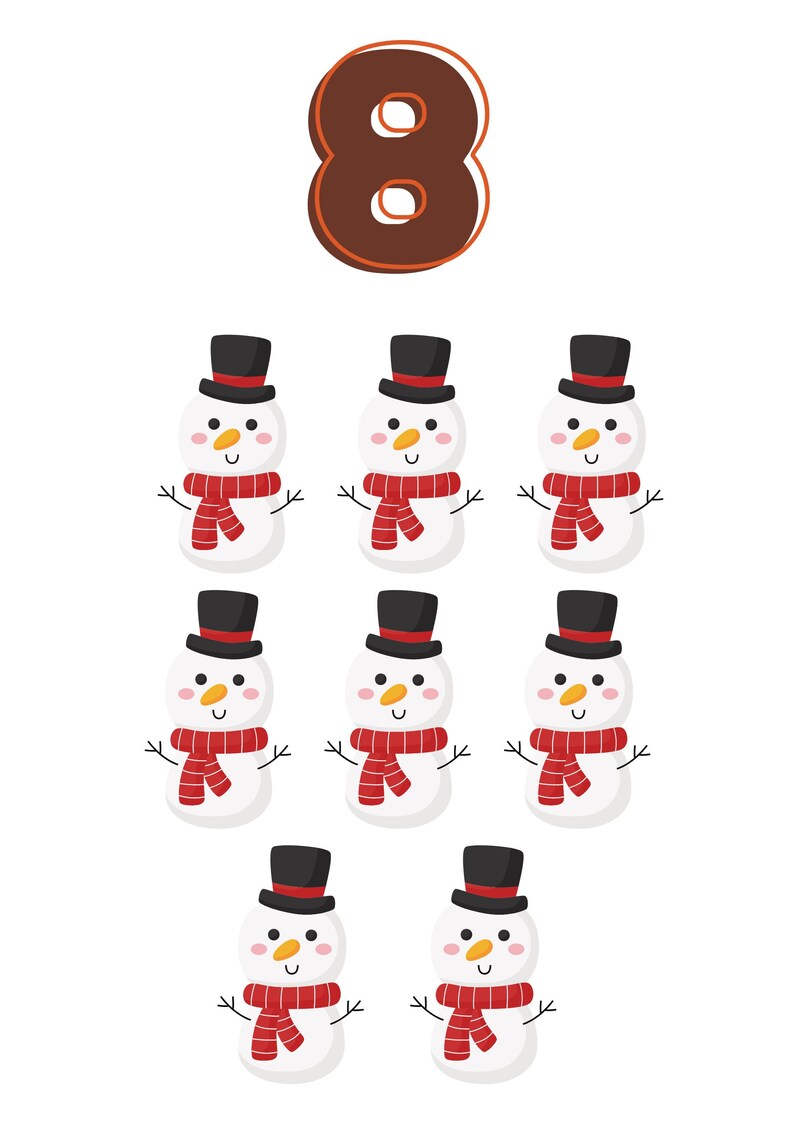 Christmas NUMBER FLASHCARDS, Christmas Counting Flash Cards, Printable ...
