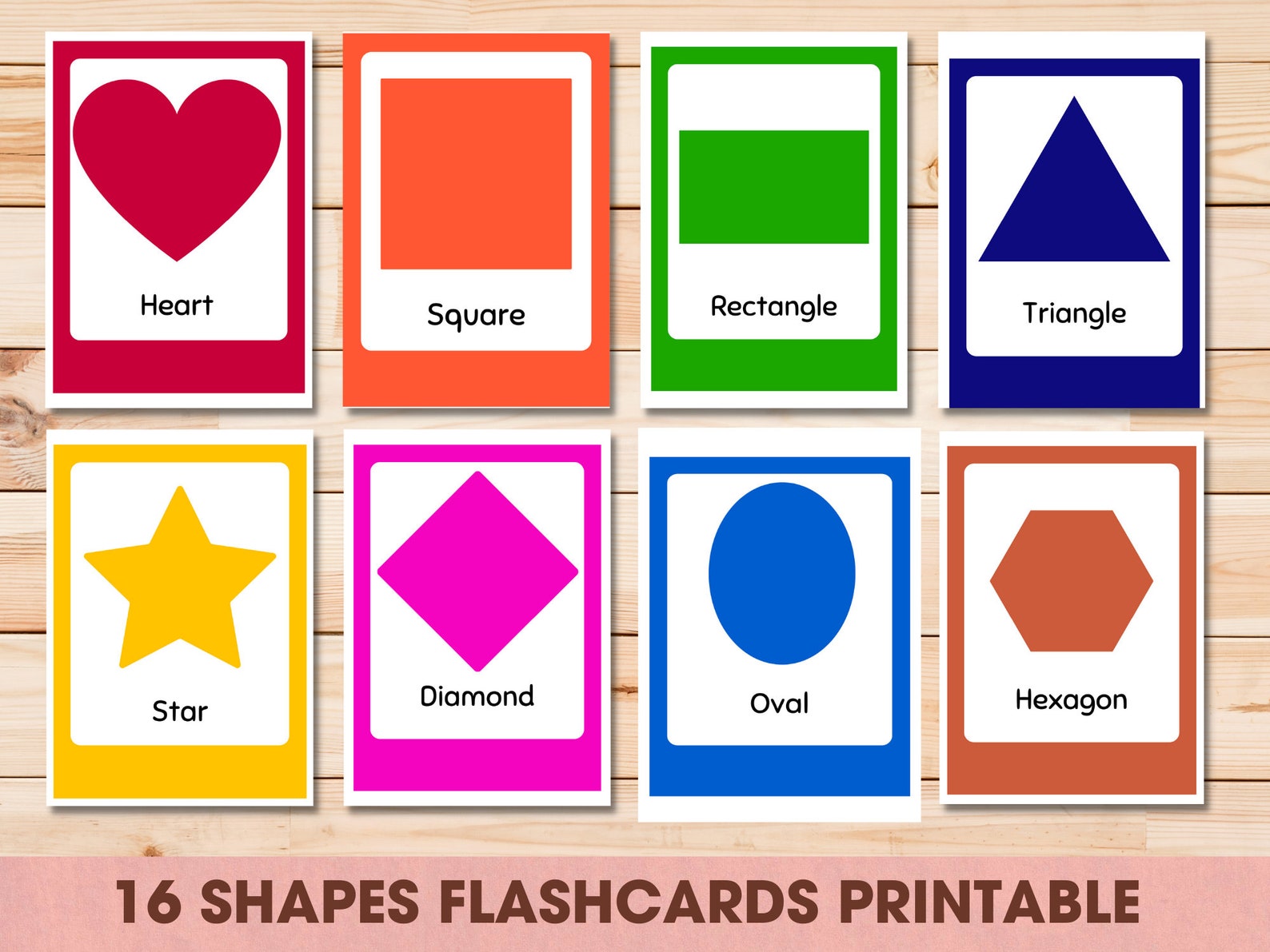 Shape Flashcards and Color Printable Toddler Preschool Prek - Etsy