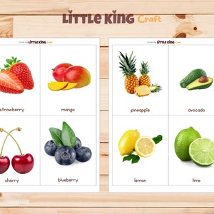 Fruits Flashcard (real Picture), Montessori Printable Flashcard, Fruits ...