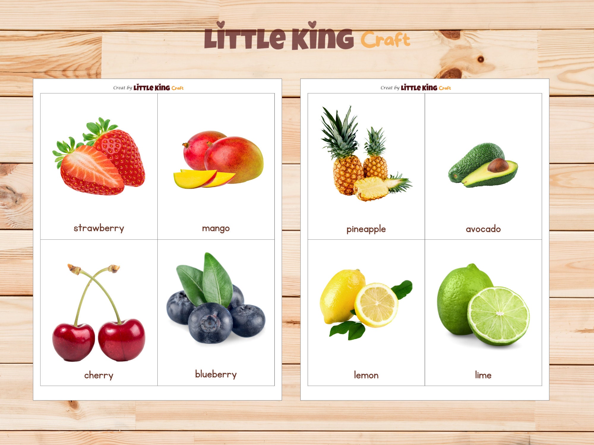 Fruits Flashcard (real Picture), Montessori Printable Flashcard, Fruits ...