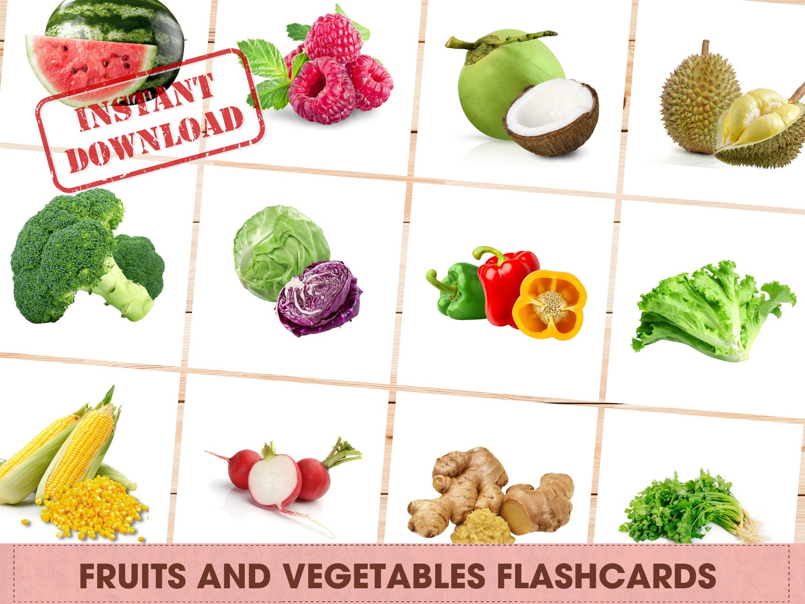 Fruits and Vegetables Flashcards Real Picture Montessori - Etsy