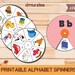 Printable Alphabet Spinners, Beginning Sounds Phonics Matching Wheels ...