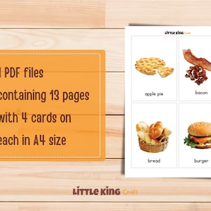 Food Flashcards Real Pictures, Montessori Printable Flashcards, Toddler ...