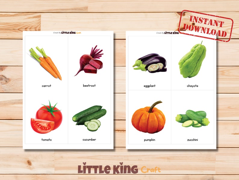 Vegetables Name With Real Pictures, Montessori Vegetables, Learning ...