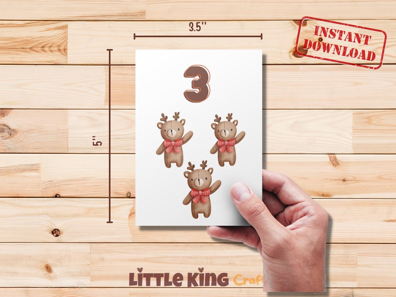 Christmas NUMBER FLASHCARDS, Christmas Counting Flash Cards, Printable ...