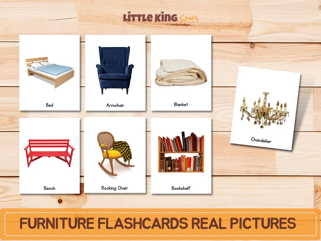 FURNITURE Real Pictures Flashcards, Montessori Materials, Household ...