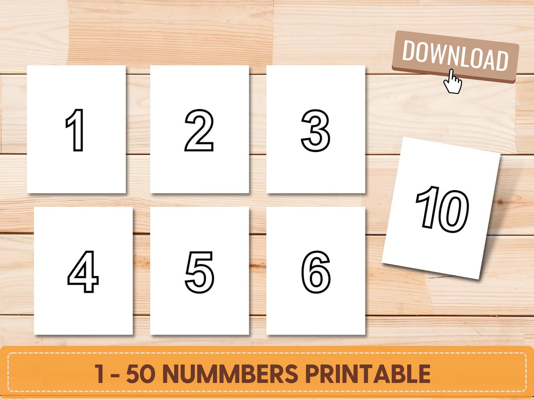 1-50 Numbers PDF With Each Number Each Page, 1-50 Numbers Coloring ...