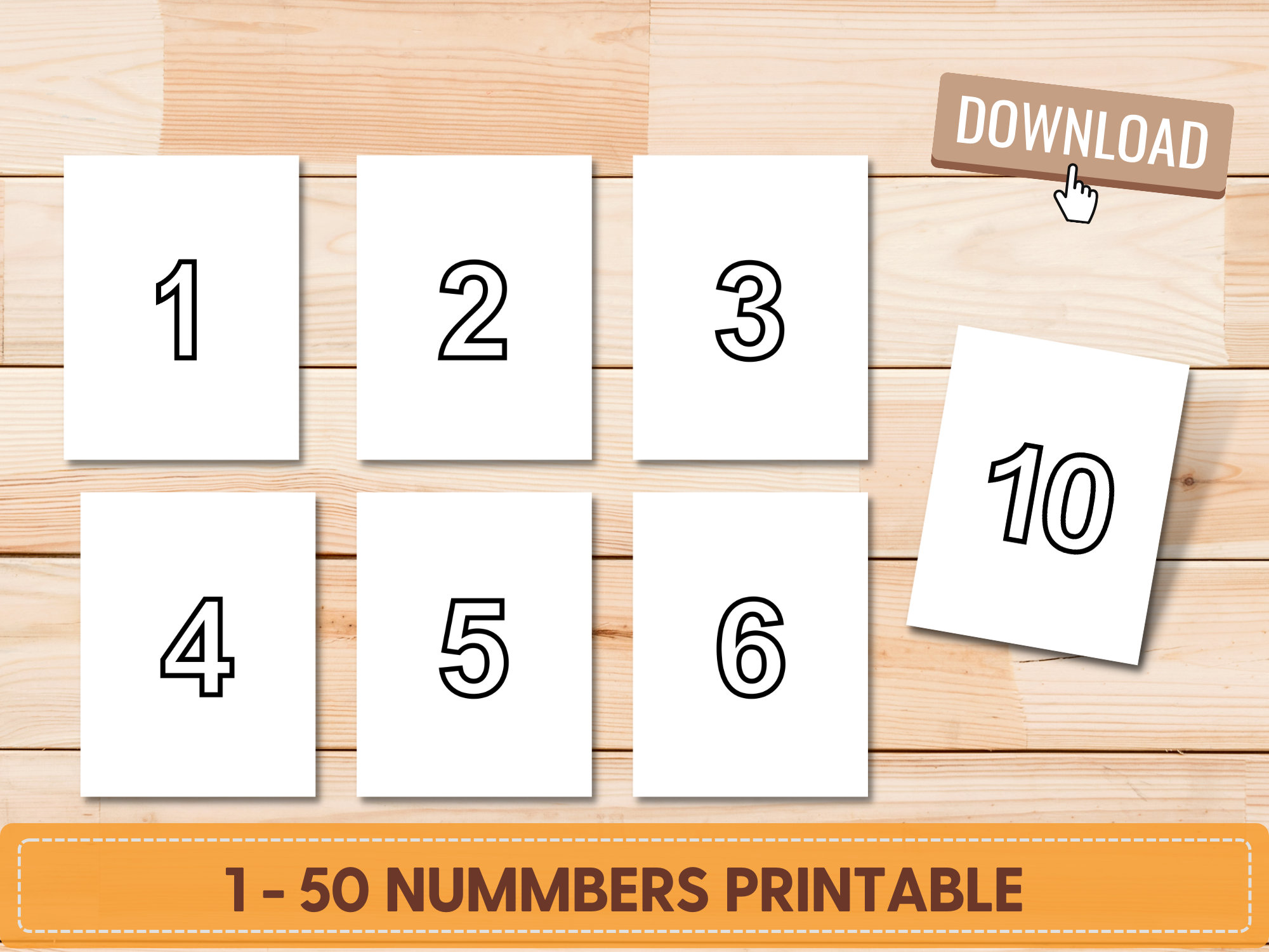 1-50 Numbers PDF With Each Number Each Page, 1-50 Numbers Coloring ...