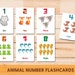 ANIMAL Number Flashcards, Counting Flashcards Printable, Montessori ...