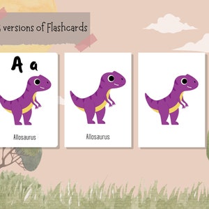 Dinosaur Alphabet Flashcards, Nomenclature Flashcards, Toddler Alphabet ...