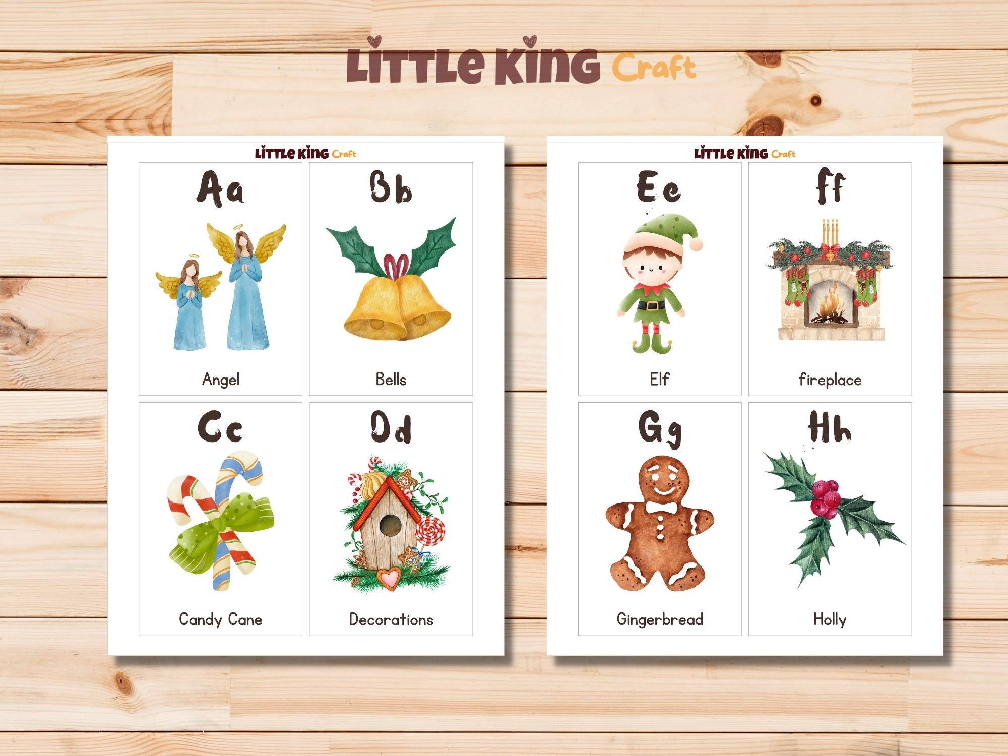 Christmas Alphabet Flashcard With Pictures, Christmas Printable to ...