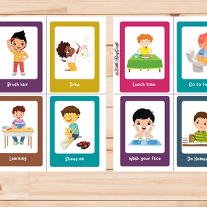 Daily Routine Flashcards for Kids, Visual Routine Cards Printable ...