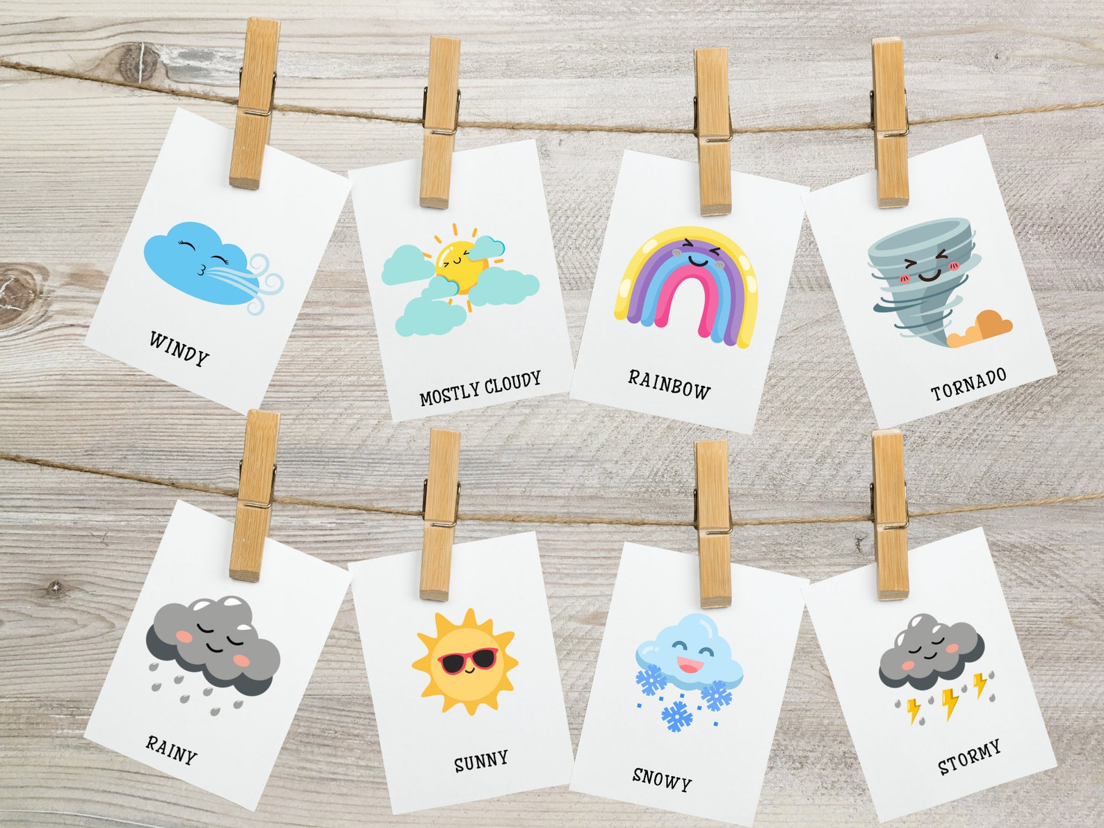 Weather Flashcards Printable, Reason Flashcards, Weather Chart ...