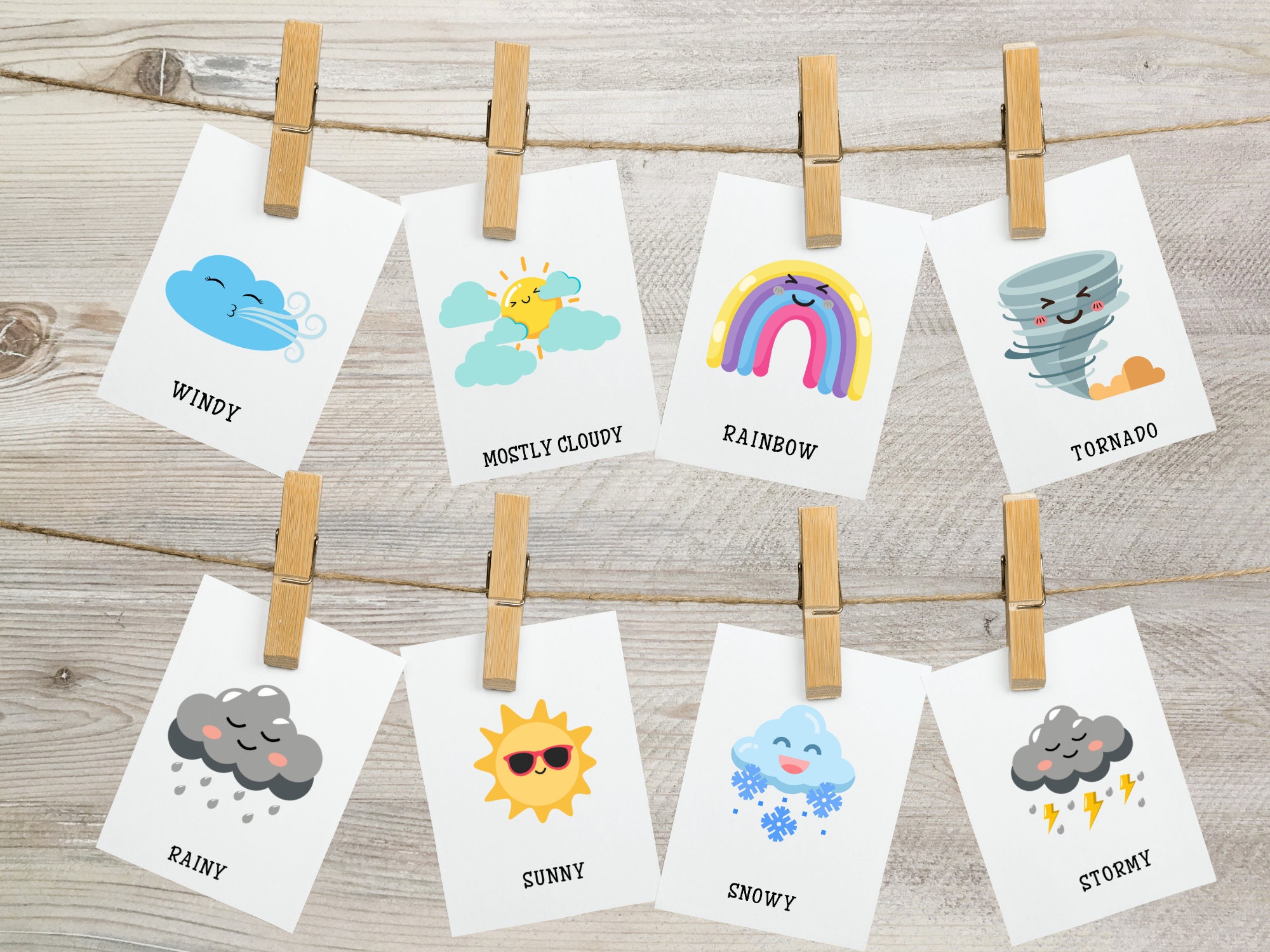 Weather Flashcards Printable, Reason Flashcards, Weather Chart ...