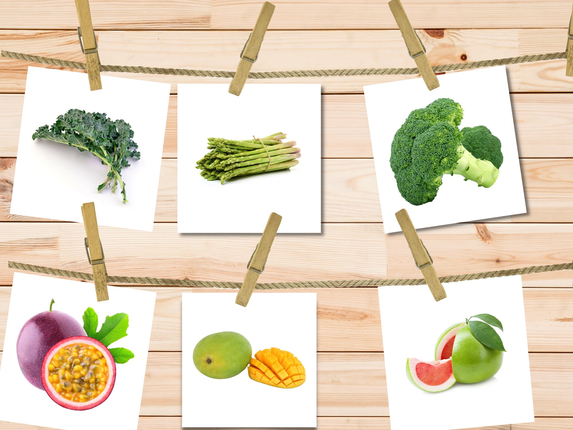 Fruits and Vegetables Flashcards Real Picture, Montessori Printable ...