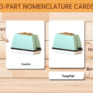 60 Kitchen Flashcards Real Pictures, Montessori Flashcards Printable ...