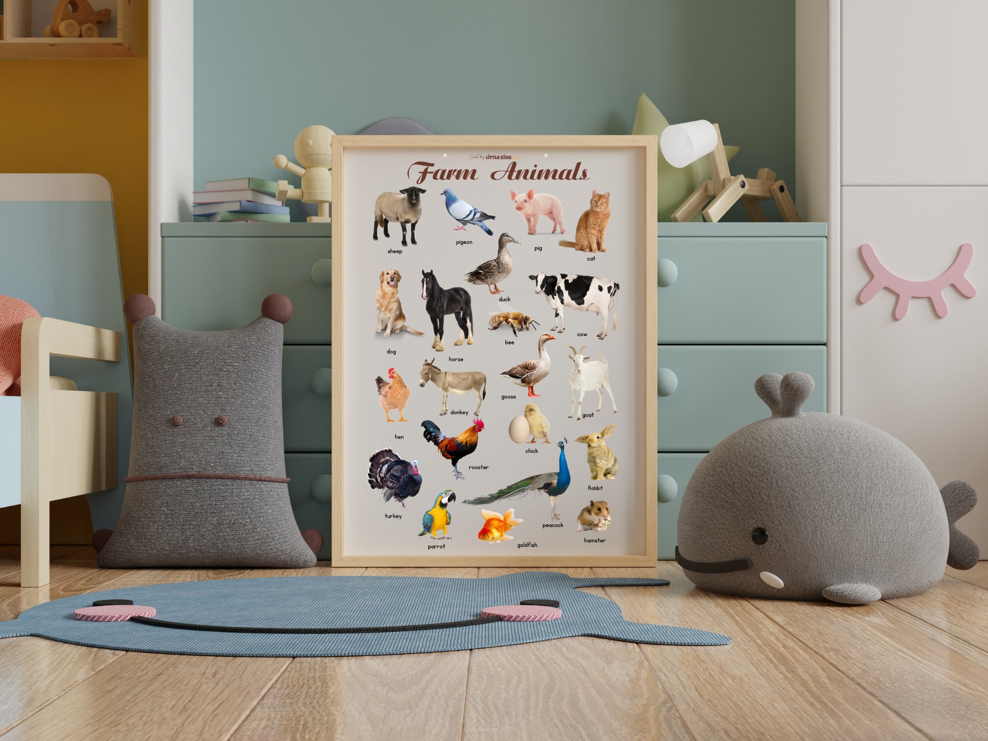 FARM ANIMALS POSTER (real Pictures), Montessori Poster, Poster ...