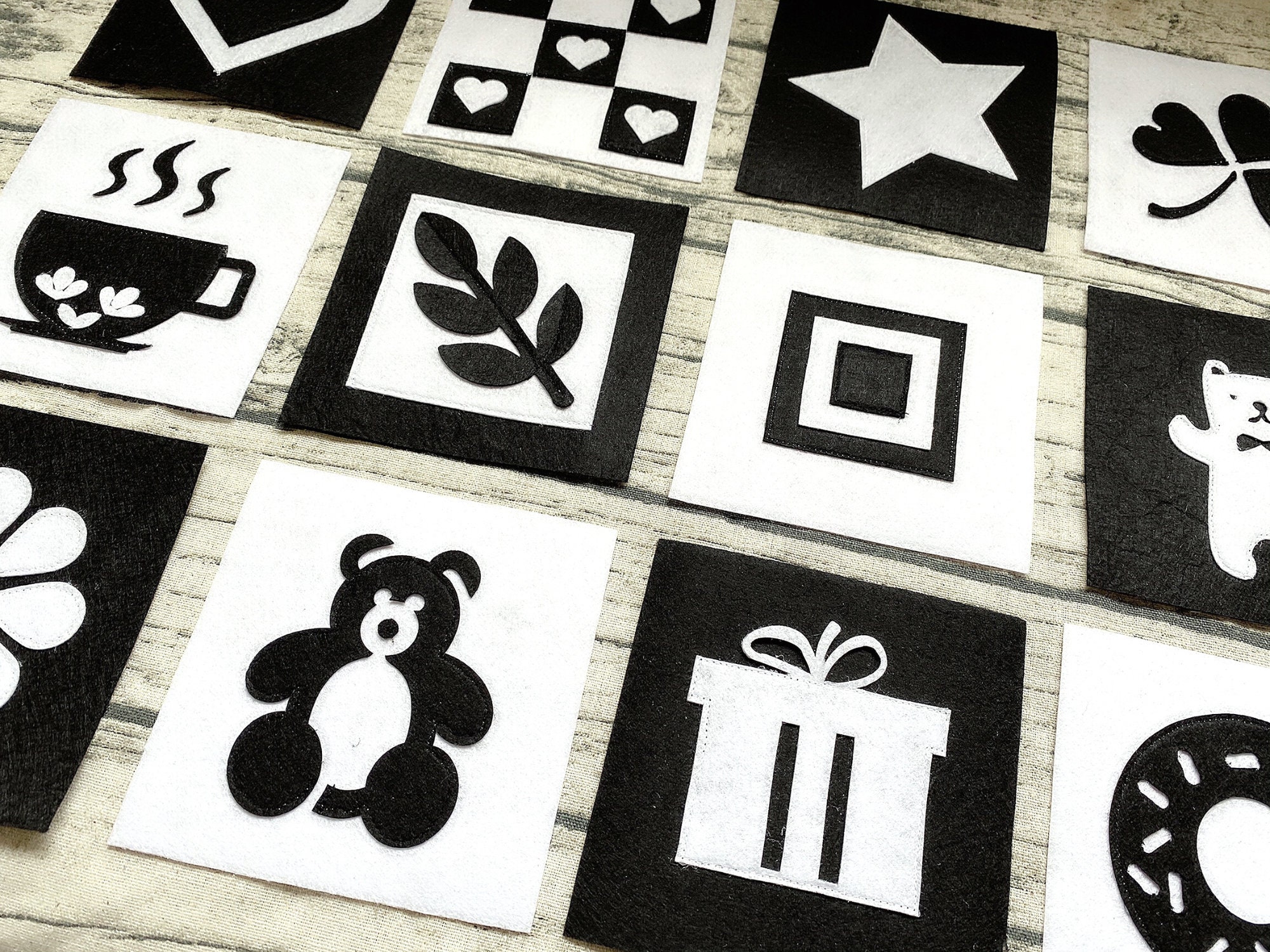 Baby Sensory Cards, High Contrast Flashcards for Newborn Babies, Black ...